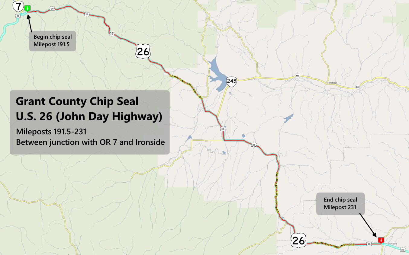 Chip seal starts in July on Highway 26 in Eastern Oregon | Blue ...